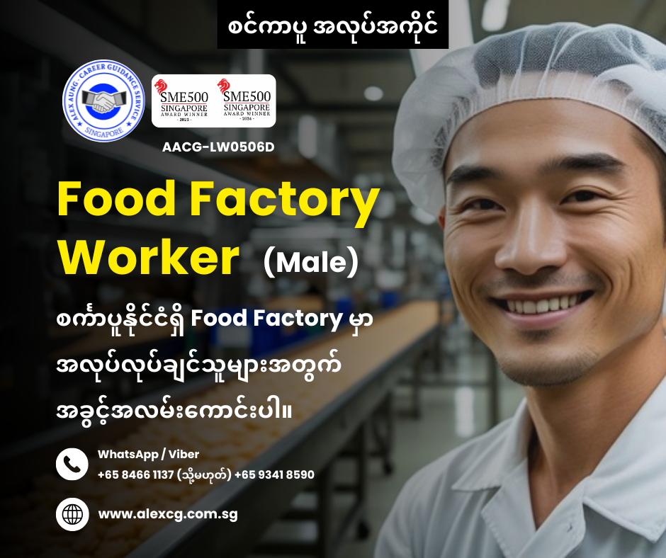 Food Factory Worker – Alex Aung - Career Guidance Service