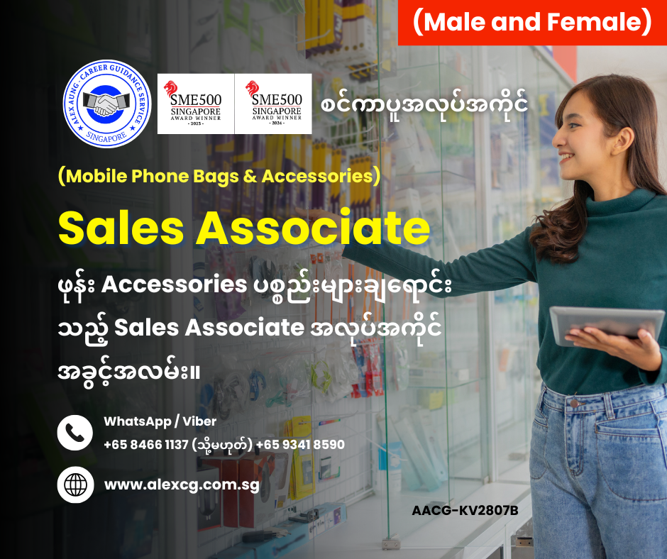 Sales Associate – Alex Aung - Career Guidance Service
