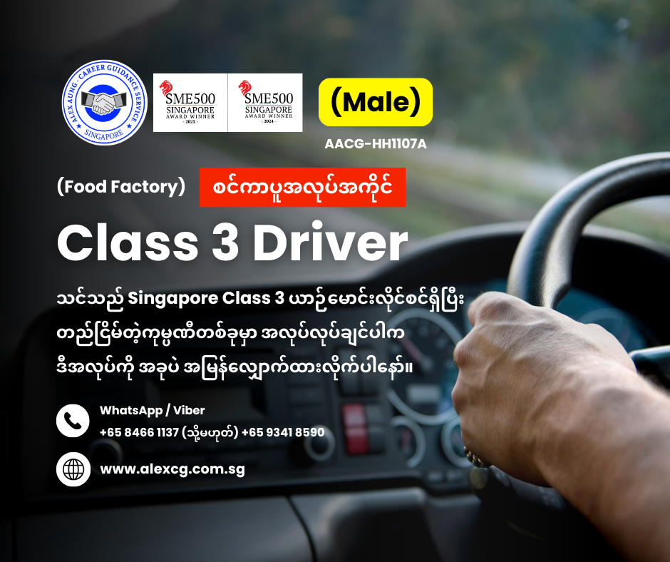 Class 3 Driver – Alex Aung - Career Guidance Service